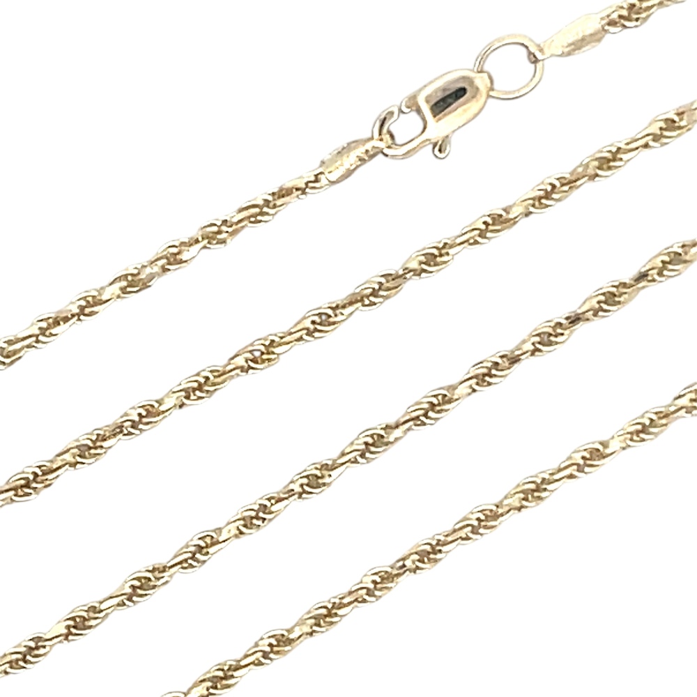 14K Yellow Gold 21.75 in. Solid Rope Chain | Heartland Pawn & Jewelry