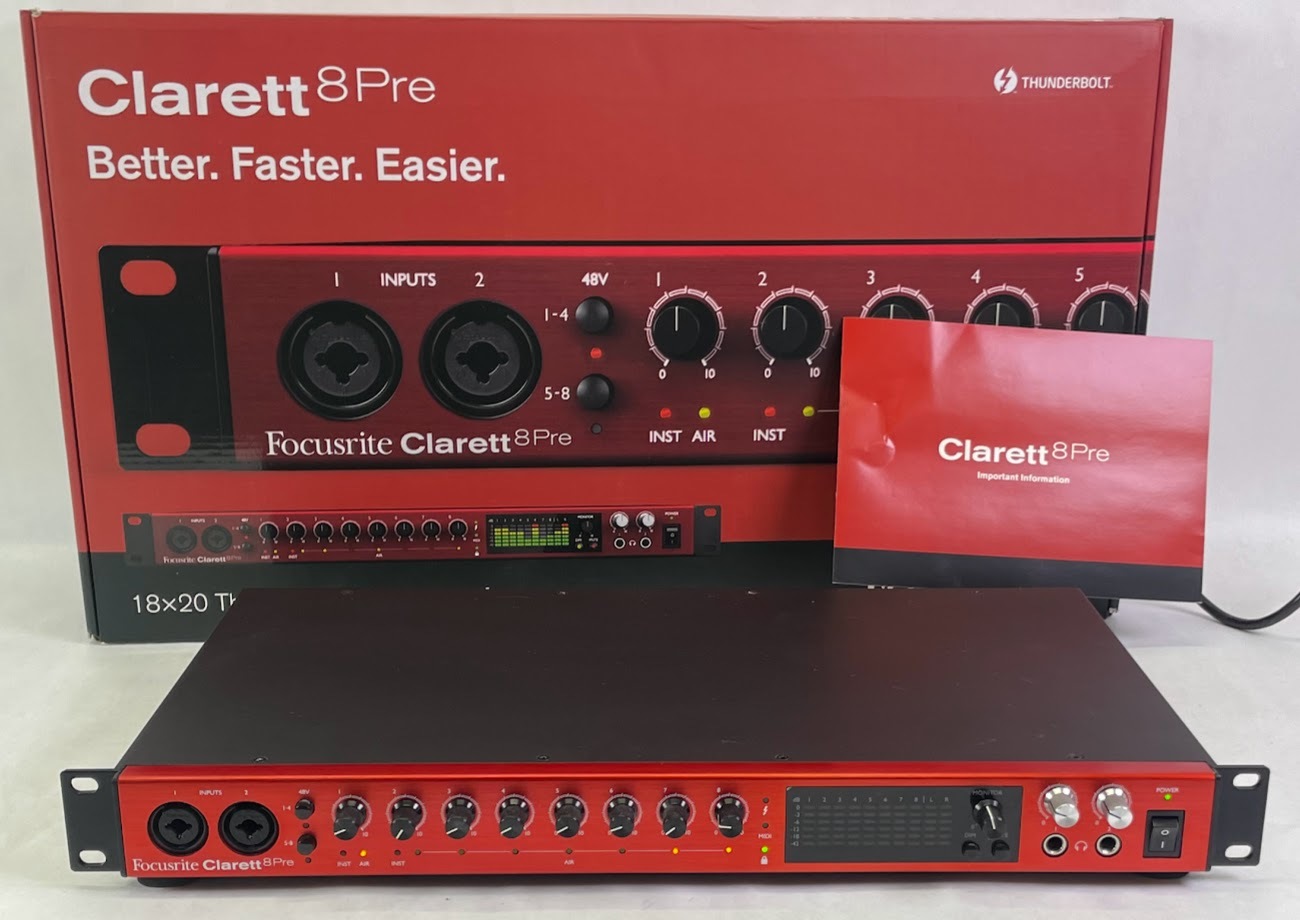 Focusrite Clarett 8Pre 18x20 Thunderbolt Microphone Preamp Audio ...
