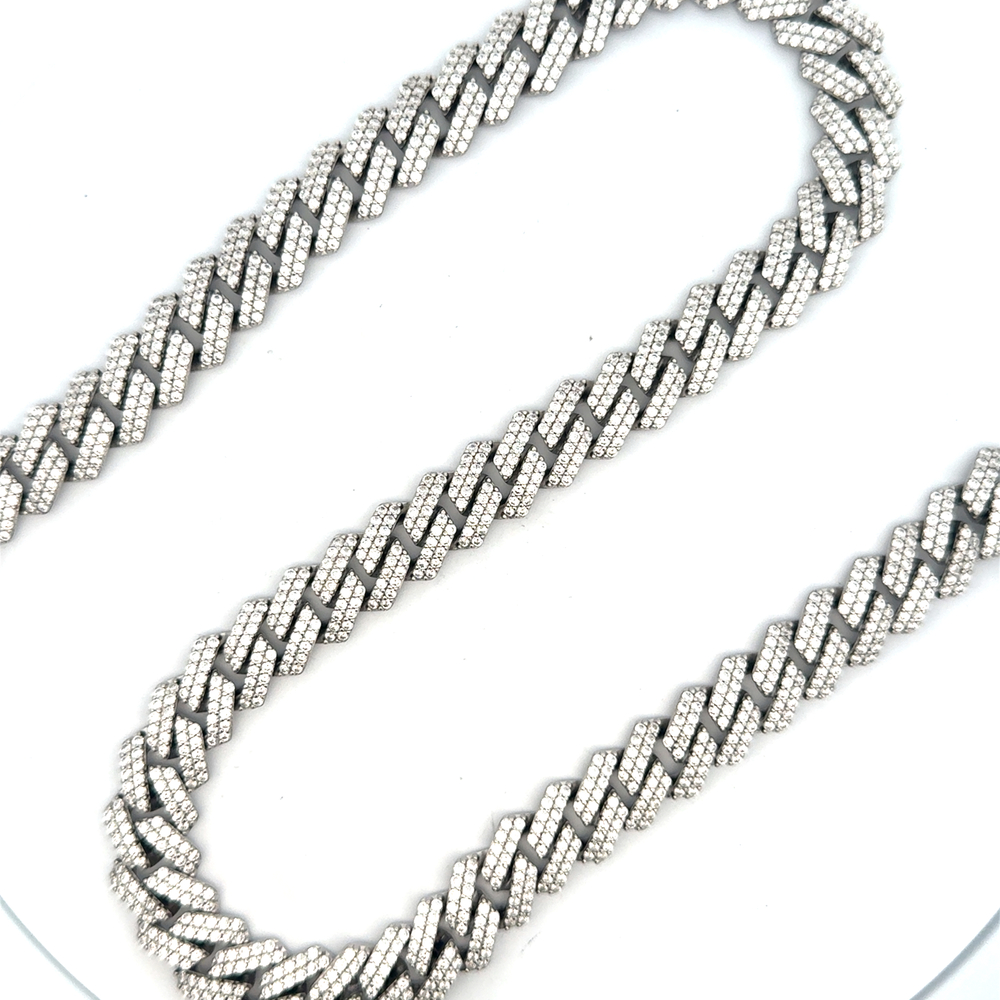 22" Iced Cuban Link Sterling Silver Chain 187.2g | Heartland Pawn & Jewelry