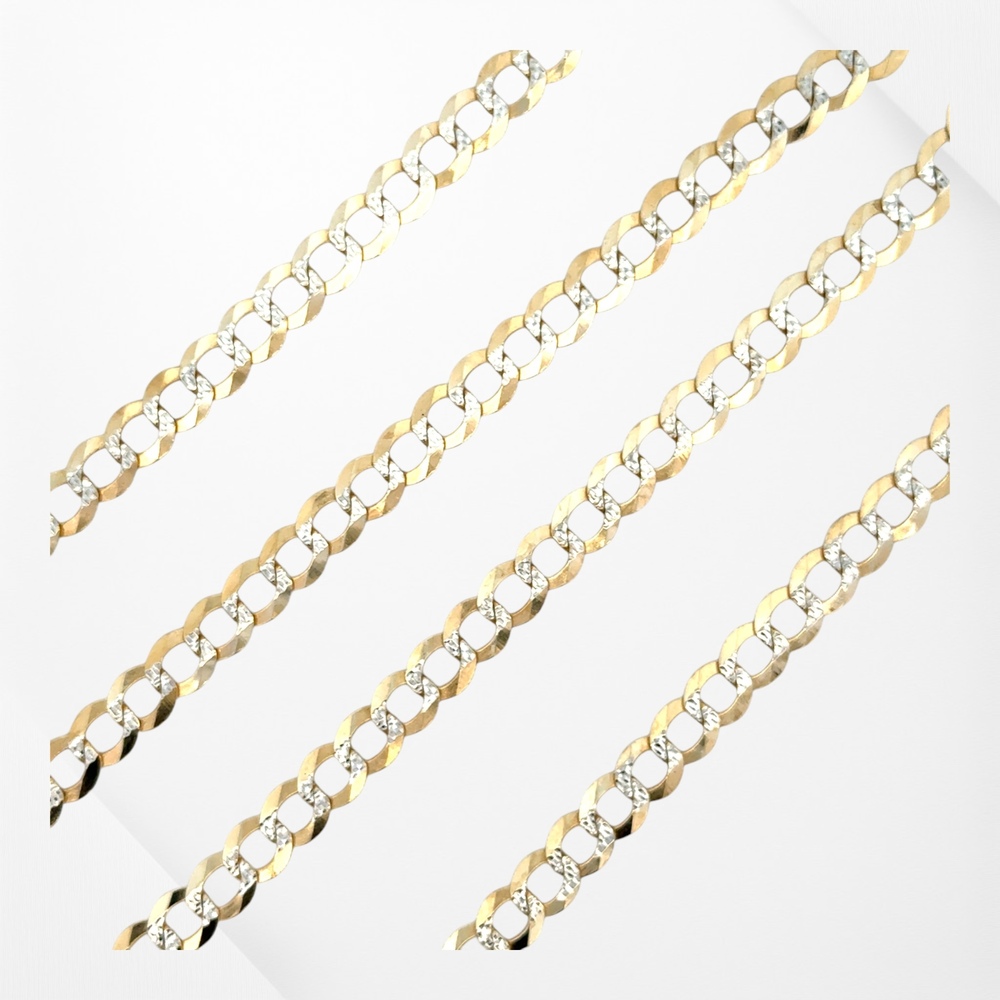 24" Pave' Curb link 14K Yellow Gold Chain 19.8g | Heartland Pawn & Jewelry