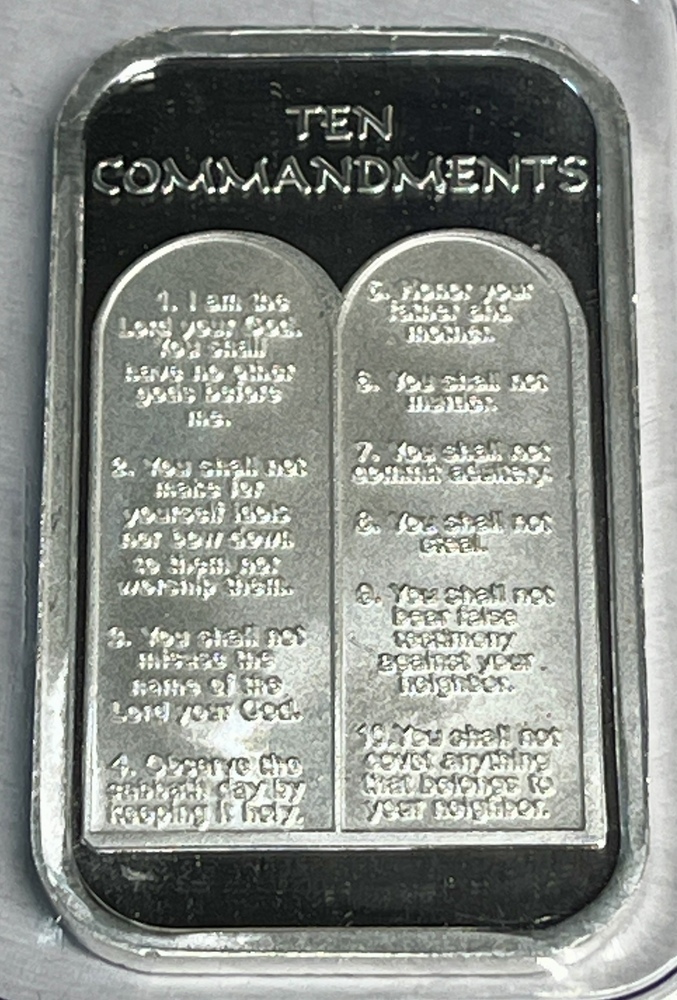 Ten Commandments Silver Bar .999 Fine Silver | Heartland Pawn & Jewelry