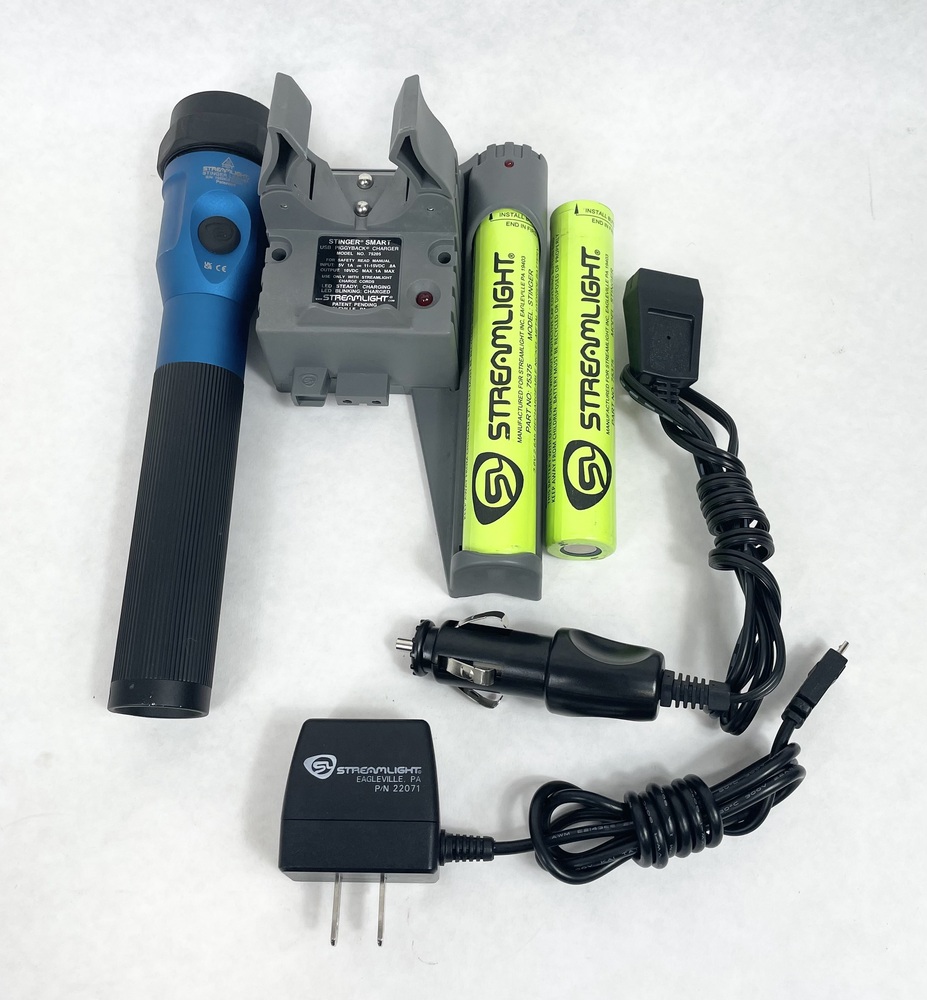 Streamlight Stinger LED Flashlight Blue W/ 2 Batteries And Charger ...