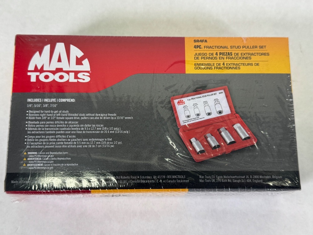 Mac Tools SR4FA 4-Pc Fractional Stud Puller Set | Heartland Pawn & Jewelry